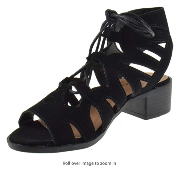 TOP Moda | Shoes | Top Moda Vision Chunky Heel Scalloped Edge Lace Up ...